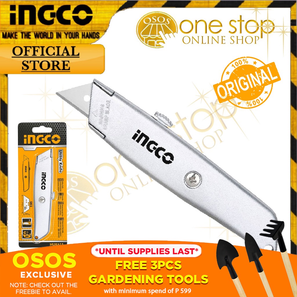 Ingco Tools Original Utility ZINC Alloy Knife Cutter with SK5 Blade(1 ...