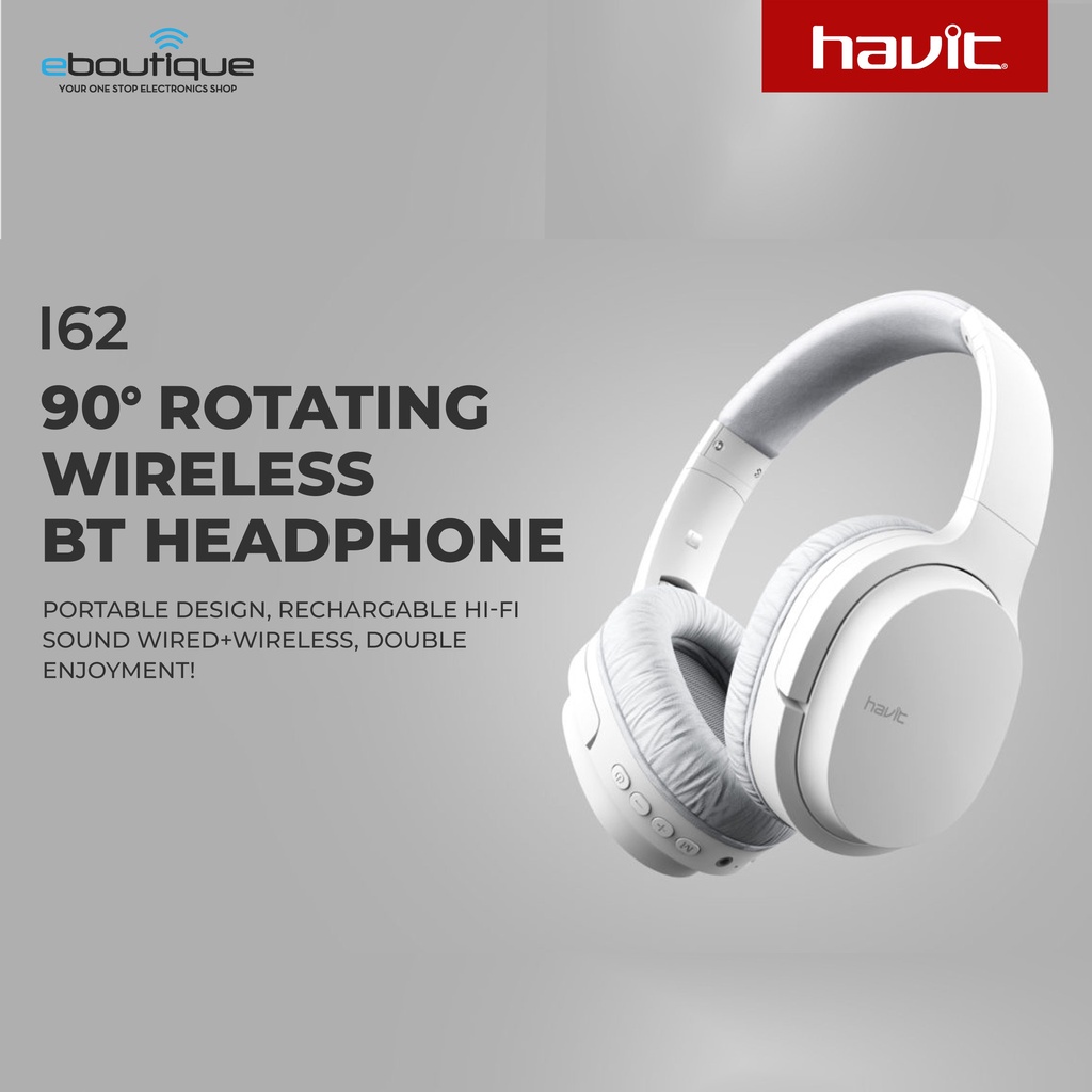 HAVIT Multifunction Wireless Bluetooth Headphone for Phone/Laptop/Computer (I62) | Shopee ...