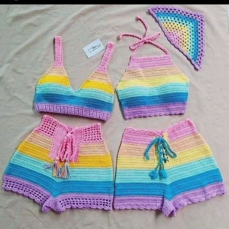 Top and Short crochet | Shopee Philippines