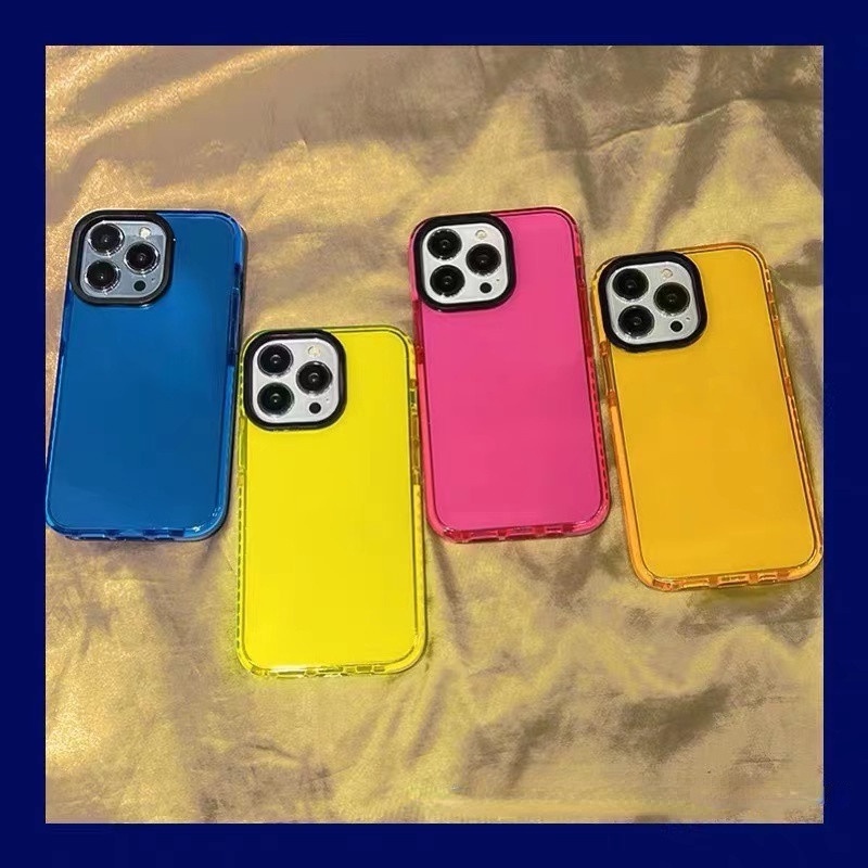 Fashionable fluorescent color transparent protection Phone Case ...