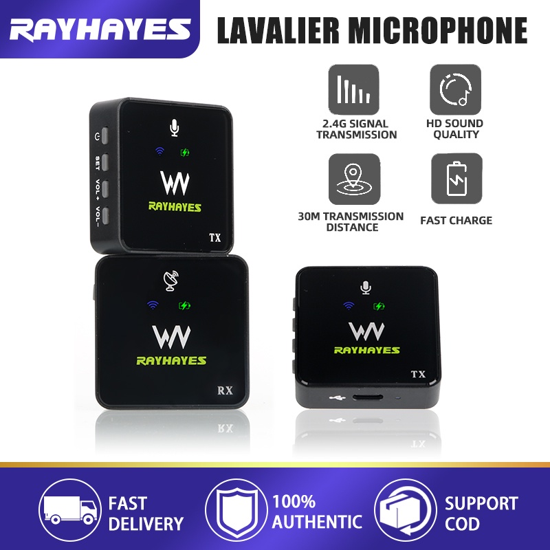Wireless Lavalier Microphone Interview Recording Mic for Phone Laptop ...