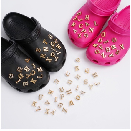 Crocs gold Diamond jibbitz pins Charms Letter A-Z | Shopee Philippines