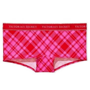 Authentic Victoria Secret Stretch Cotton Logo Waist Shortie Pink And
