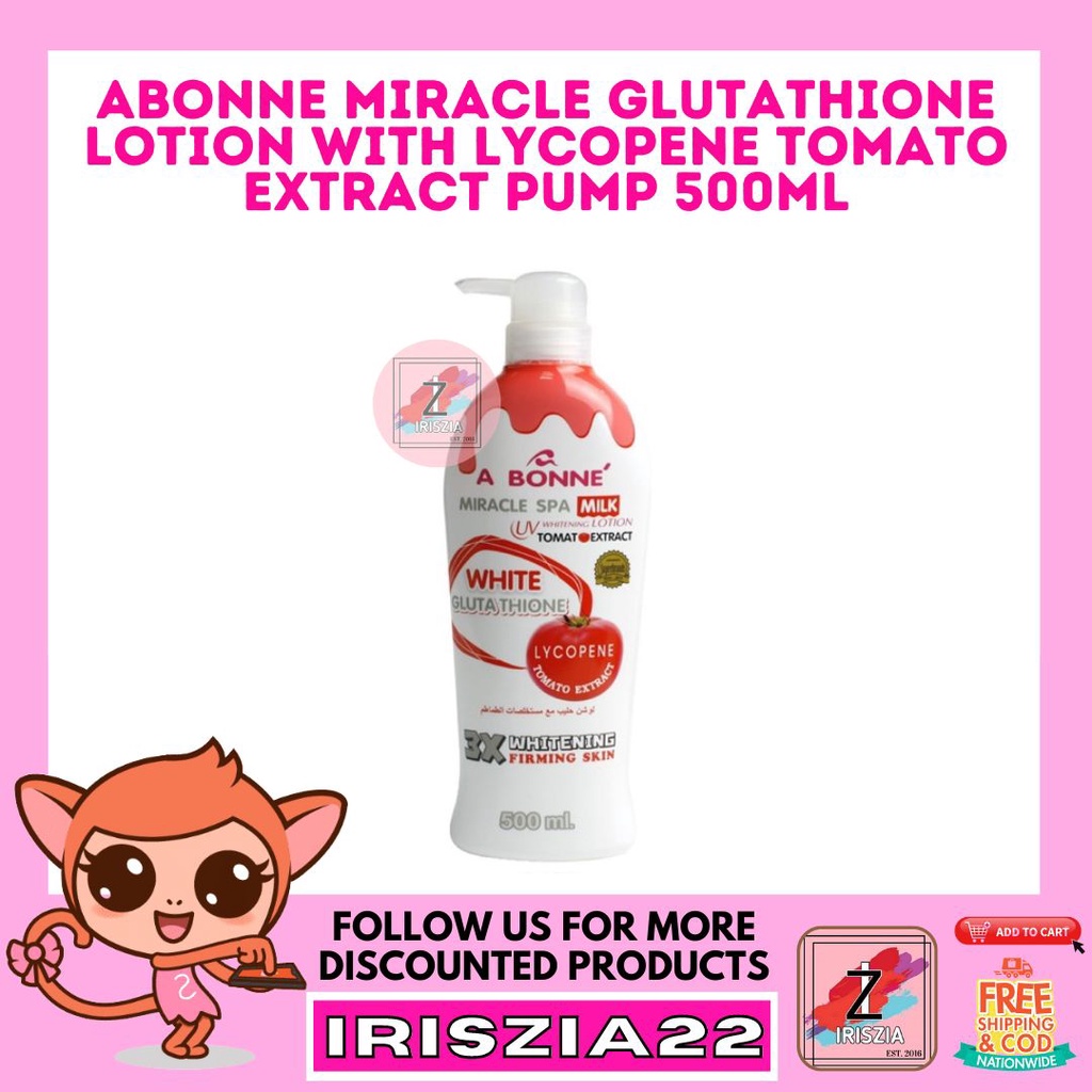 Abonne Miracle Glutathione Lotion With Lycopene Tomato Extract Pump ...