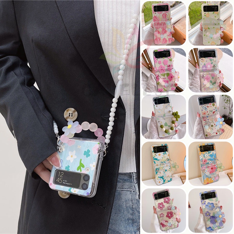 Cute Daisy Flower Casing Samsung Galaxy Z Flip 4 Z Flip 3 5G Z Flip 4 ...