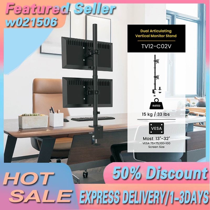 True Vision Dual Articulating Vertical Monitor Stand for 13"-32" C ...