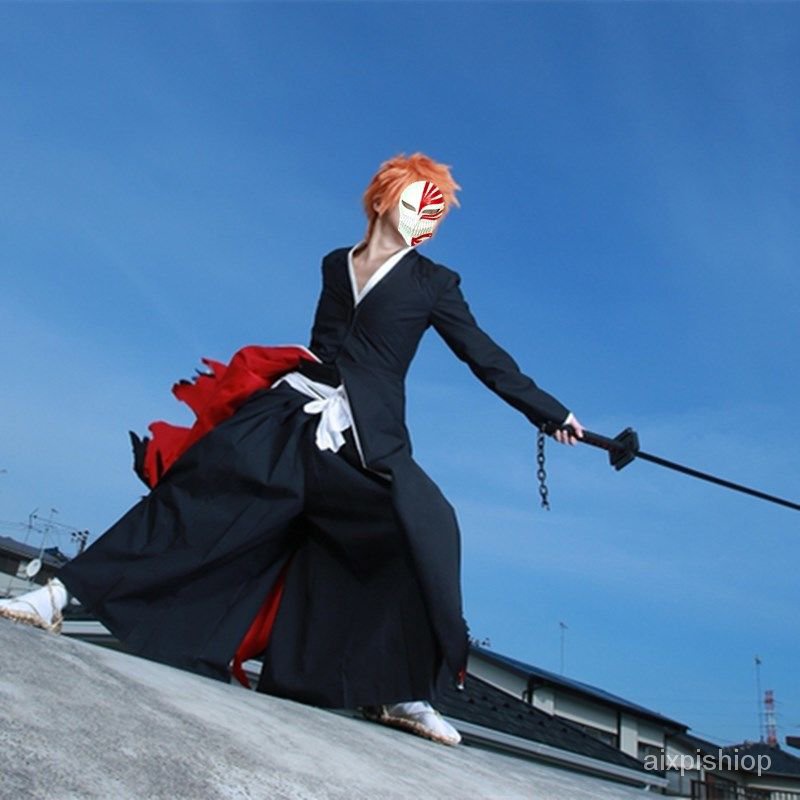 BLEACH Kurosaki Ichigo cosplay costume zanpakutou awaken Cos clothing ...