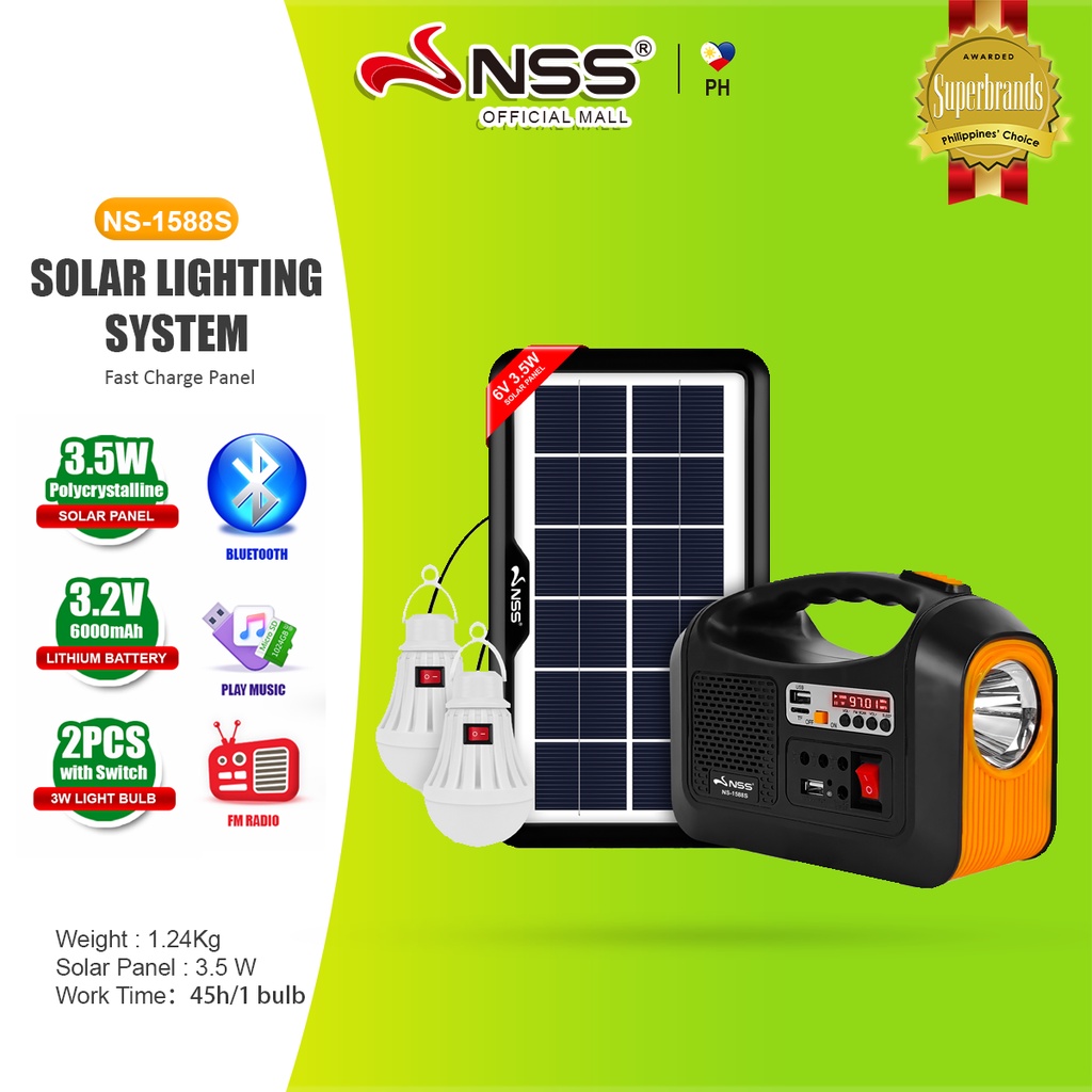 NSS Solar Lighting System Emergency Light Outdoor Lighting with Solar ...