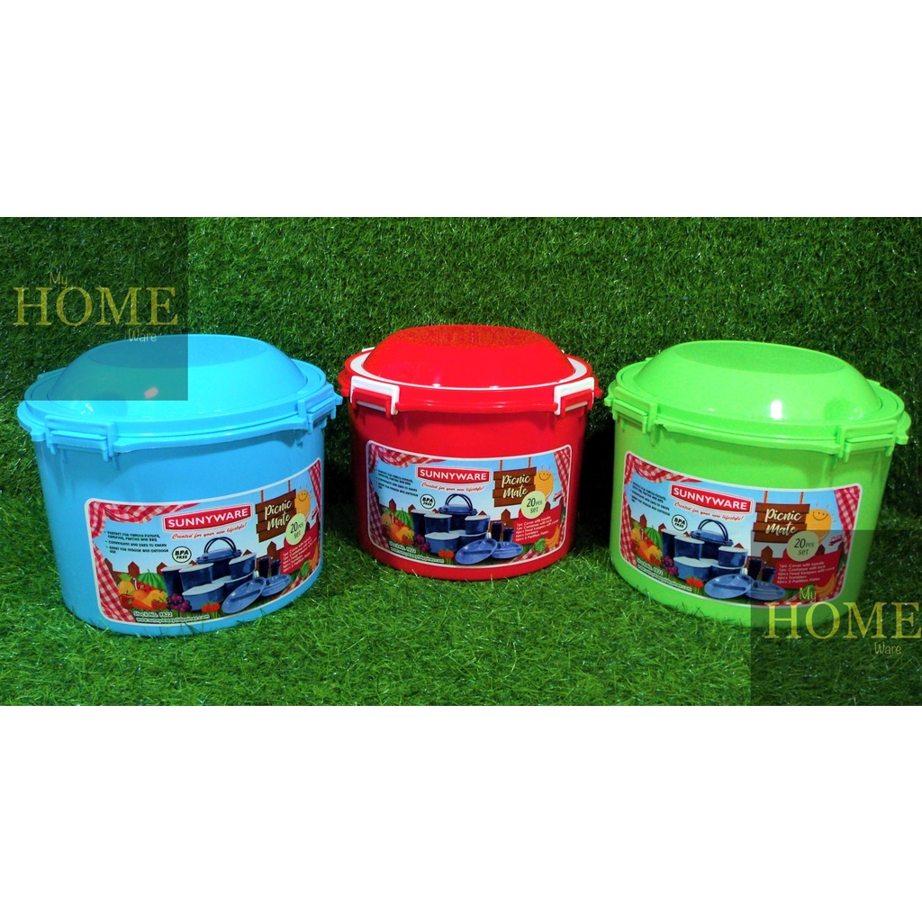 #9822 Sunnyware Picnic Mate Set Deluxe (3 Colors) | Shopee Philippines