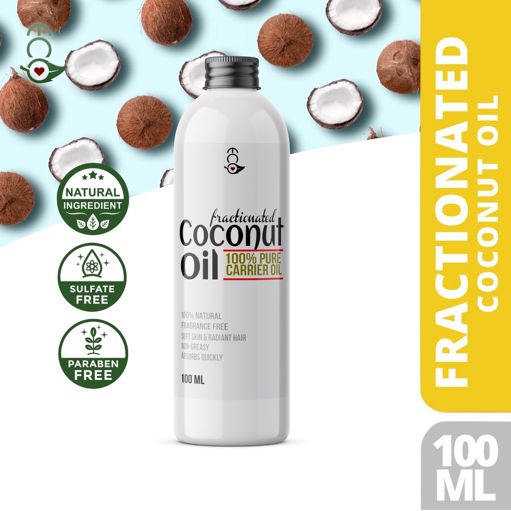 Eco Premium Fractionated Coconut Oil Liquid Carrier Oil for Diluting Essential Oils (100 mL 500 ...