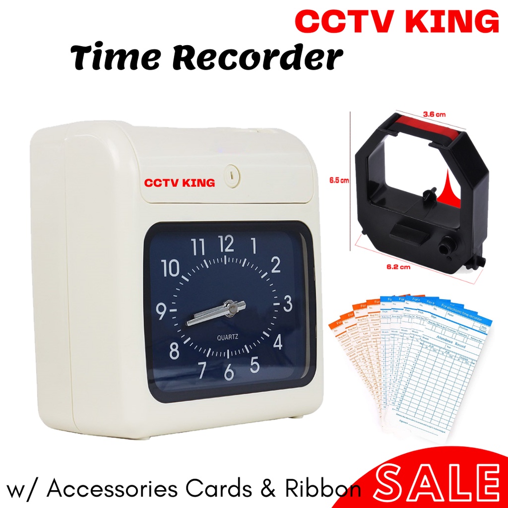 CCTV KING Analog Time Recorder Bundy Clock Attendance Payroll w/ Ribbon ...