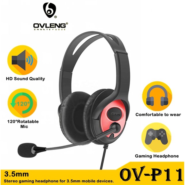 OVLENG P11 Stereo Gaming Wired Headphone with Volume Control and 3.5mm ...