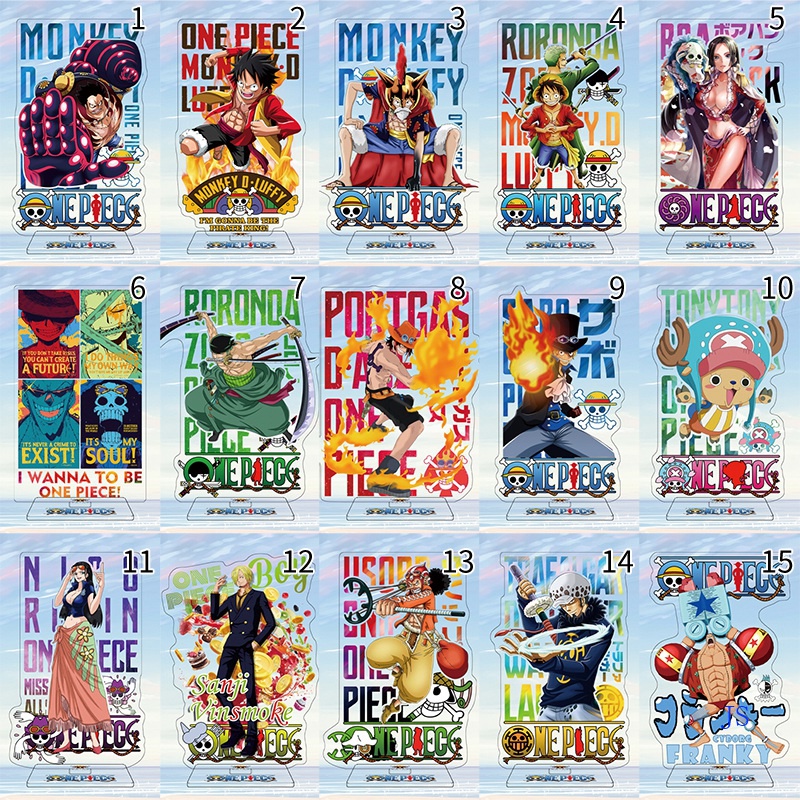 JS One Piece Anime Figure 16Cm Acrylic Stand Model Luffy Roronoa Zoro ...