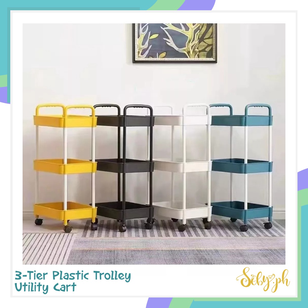 SOBY PH - 3-Tier Kitchen Utility Trolley Cart Shelf Storage Rack ...