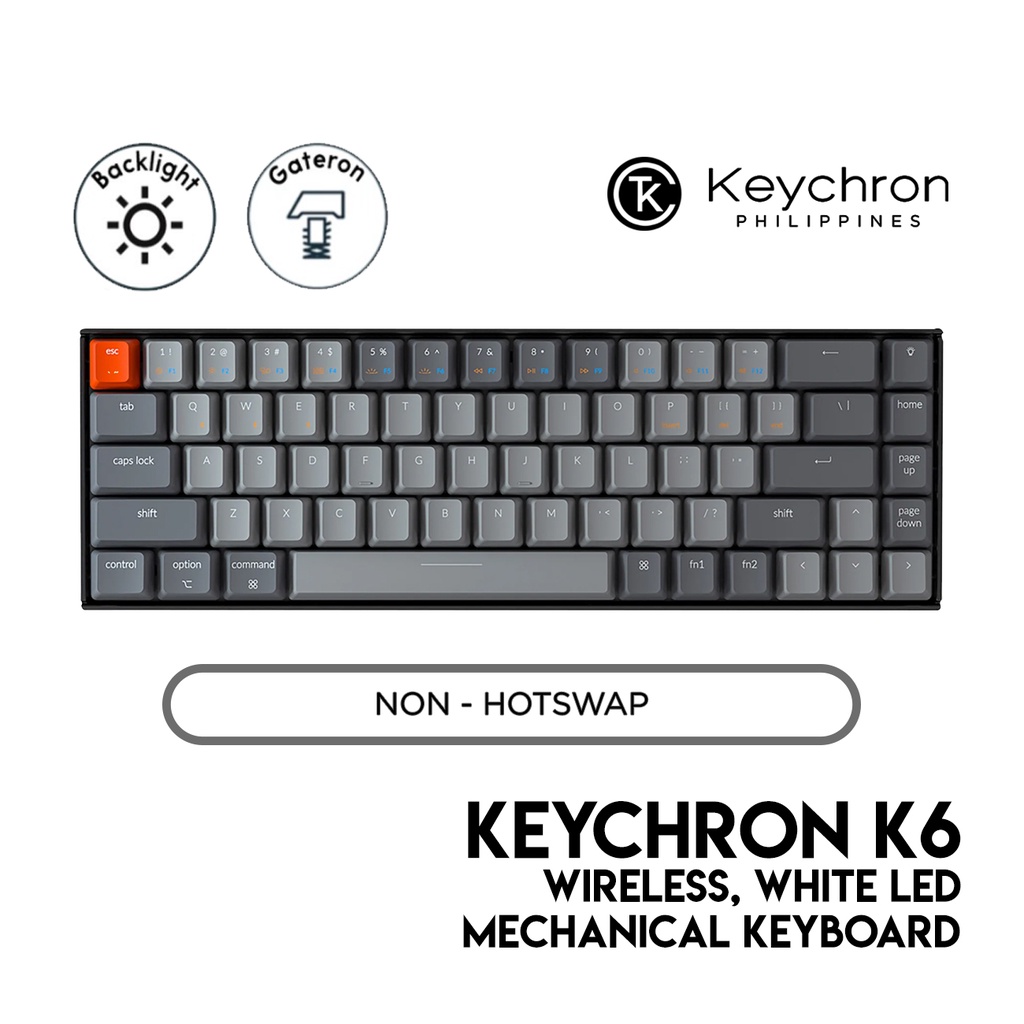Keychron K6 Wireless Mechanical Keyboard (65% Layout, Wired/Bluetooth ...