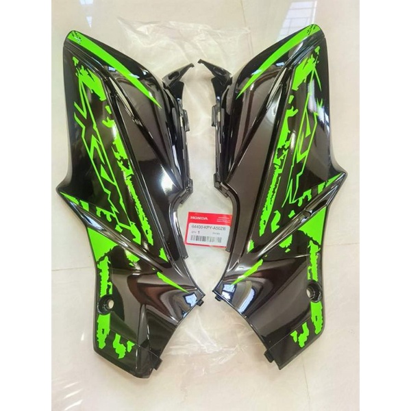 Wings cover / Leg shield Xrm 125 Trinity black with green decals, Honda ...