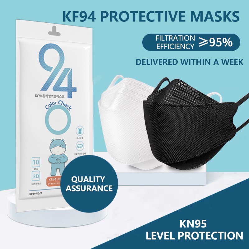 100PCS Kf94 Face Mask Protective Disposable facemask 4 Ply KN95 Level ...