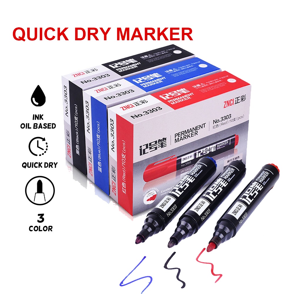 Quick-dry Permanent Waterproof Marker Pentel Pen Red / Blue / Black ...