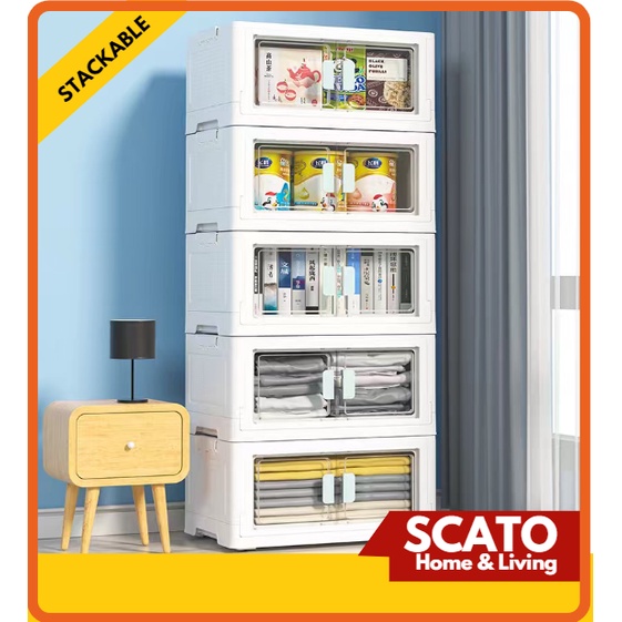 1PC.Washable Foldable Clear Storage Bins Large Organizer Containers ...