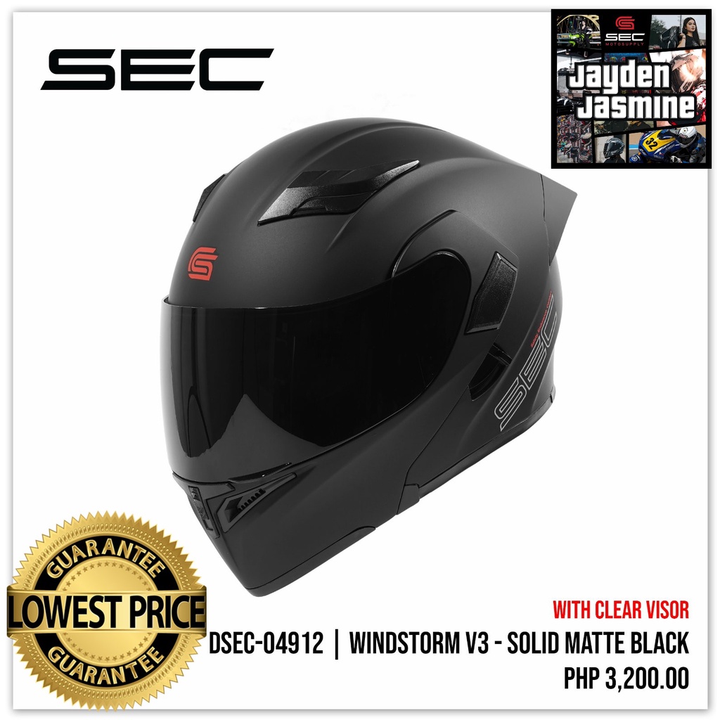 Sec windstorm v3 helmet with free smoke lens | Shopee Philippines