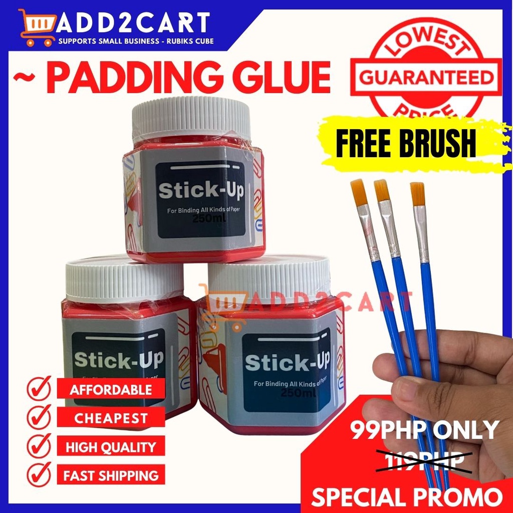 Stick-up Red Padding Glue FREE BRUSH Cement, White Glue, Strong Adhesive 100ml | Shopee Philippines