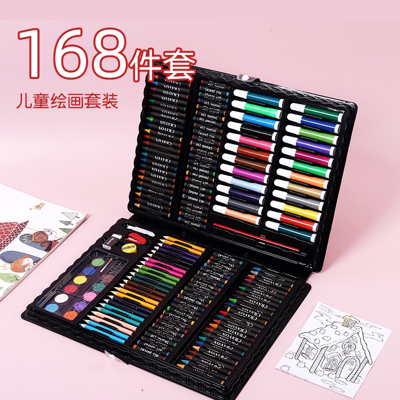 168 Pcs Kids Super Mega Art Coloring Set, Crayons Oil Pastels Color ...