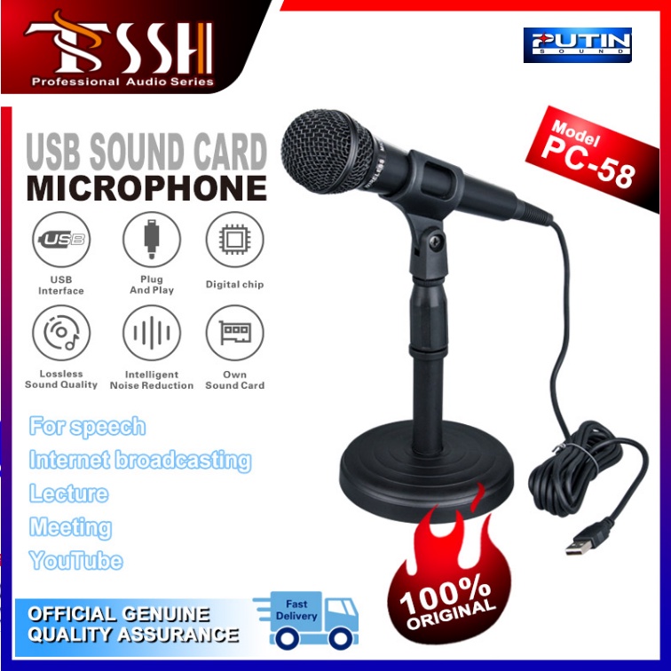 PUTIN PC-58 USB desktop Gaming microphone Plug and Play Laptop mic for ...