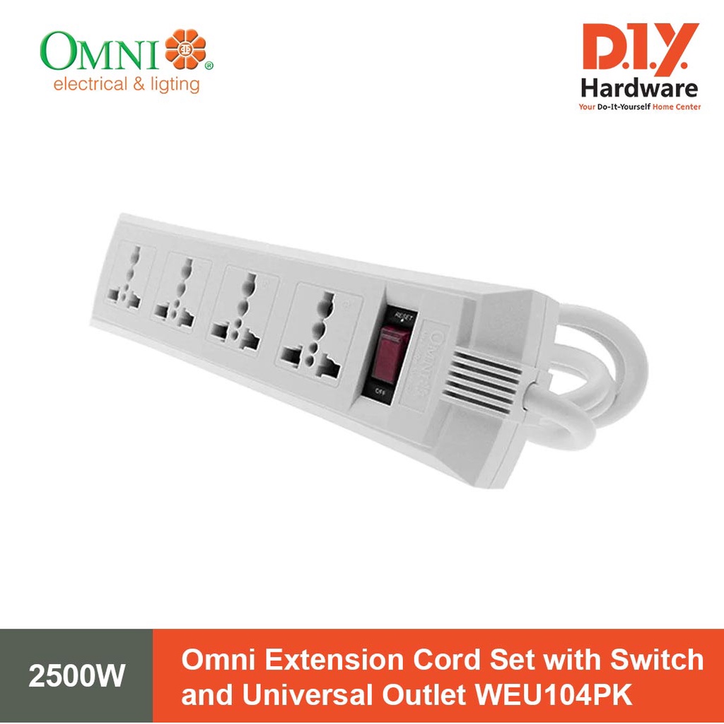 Omni Extension Cord Set with Switch and Universal Outlet WEU104PK ...