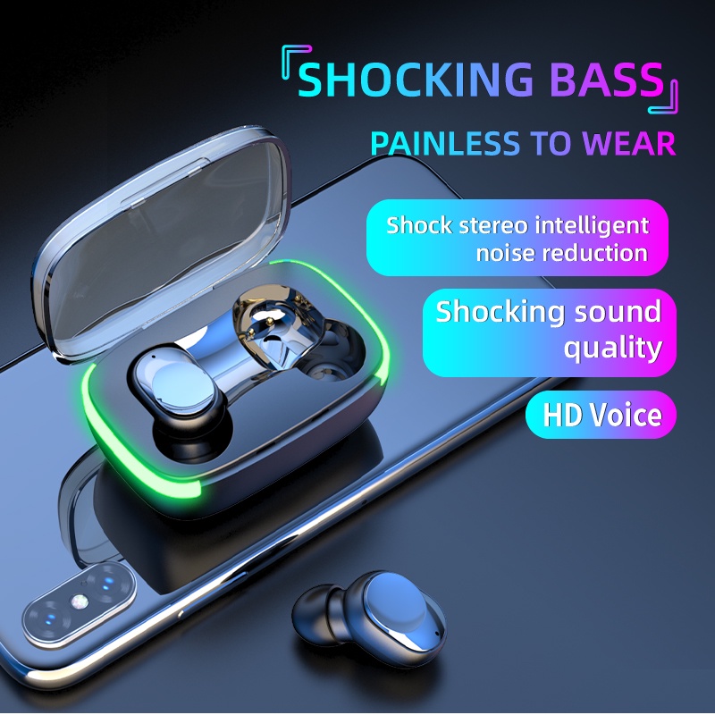Y60 TWS Bluetooth Earphones Wireless Headphones Stereo Bass Music ...
