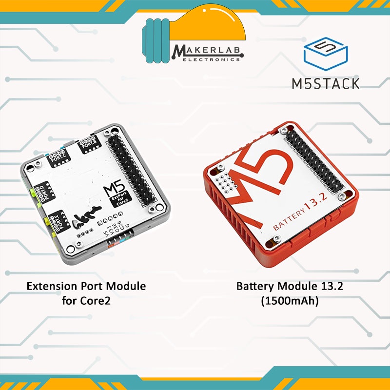 M5Stack Extension Port Module for Core2 | Battery Module 13.2 (1500mAh ...