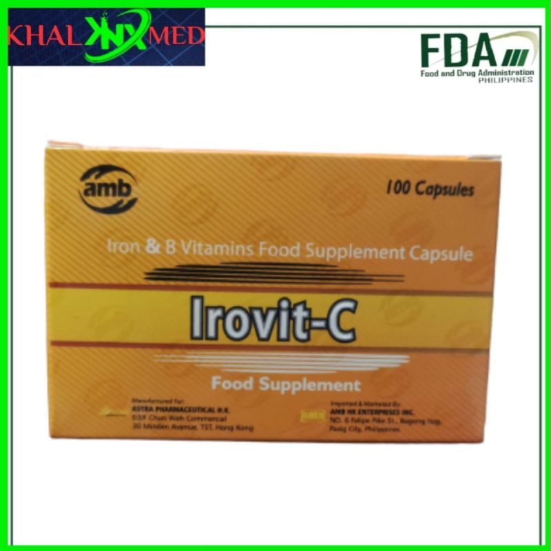 IROVIT - C Iron + Vitamin B Food Supplements 100 Capsules | Shopee ...
