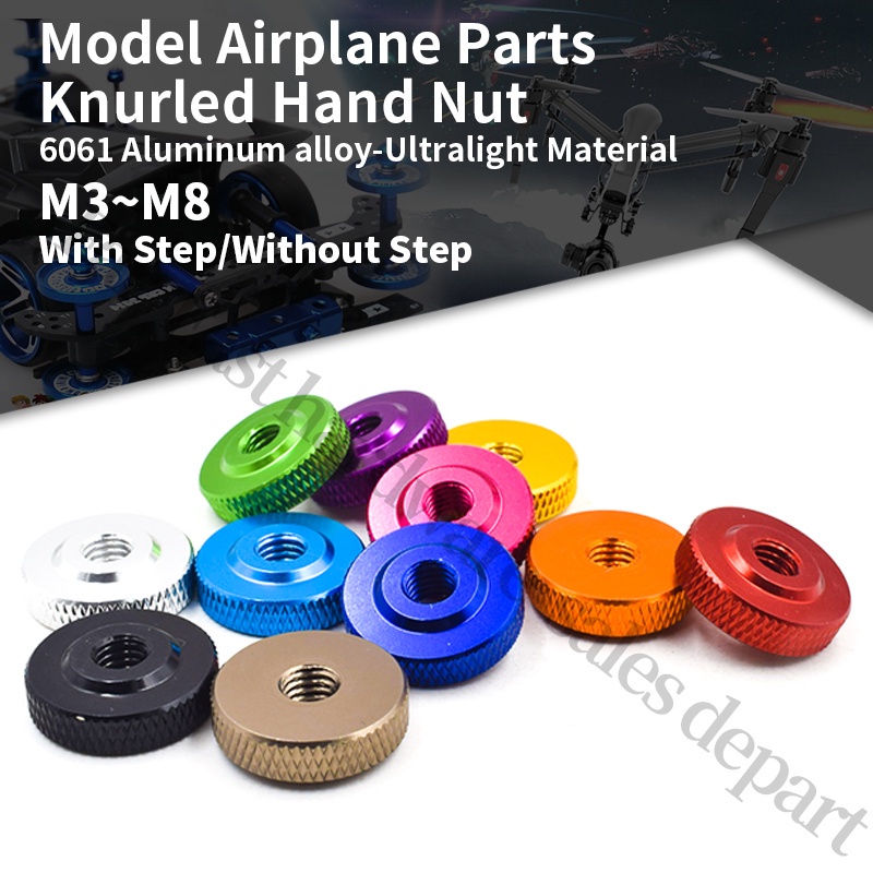 M4 Aluminum Knurled Hand Nut Diy Aluminum Alloy Chequered Adjusting Nut ...