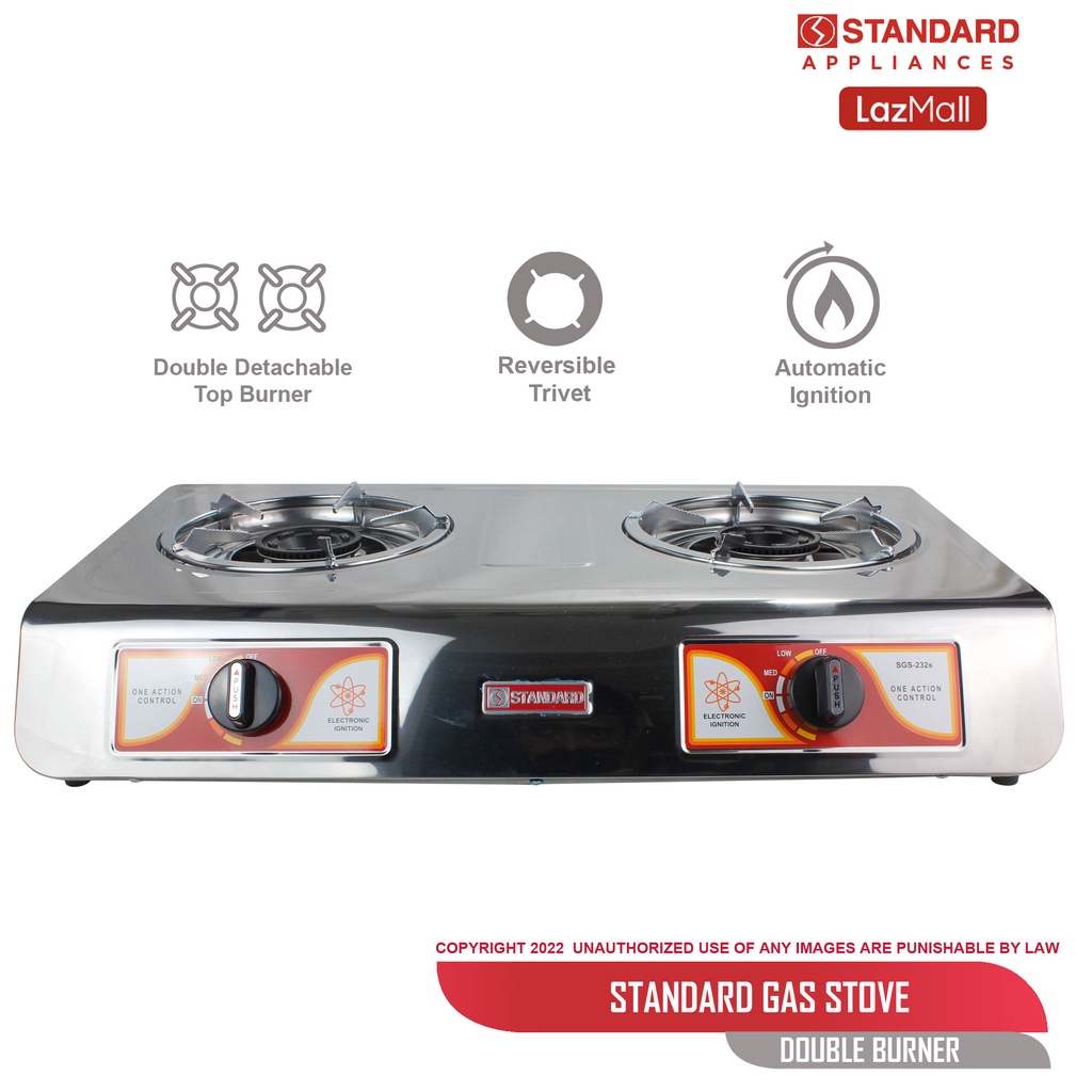 Standard Double Burner Gas Stove SGS 232s | Shopee Philippines