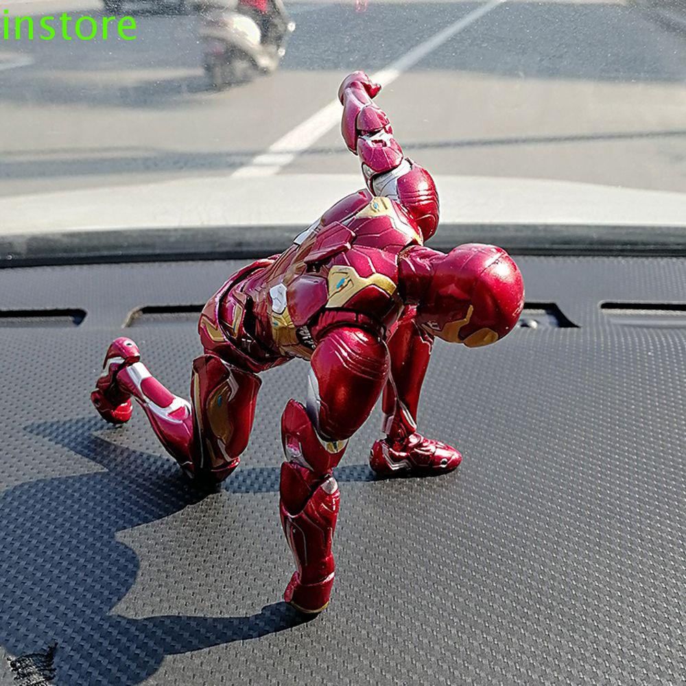 INSTORE Avengers Iron Man Figure Car Goods Creative Dashboard Decor ...