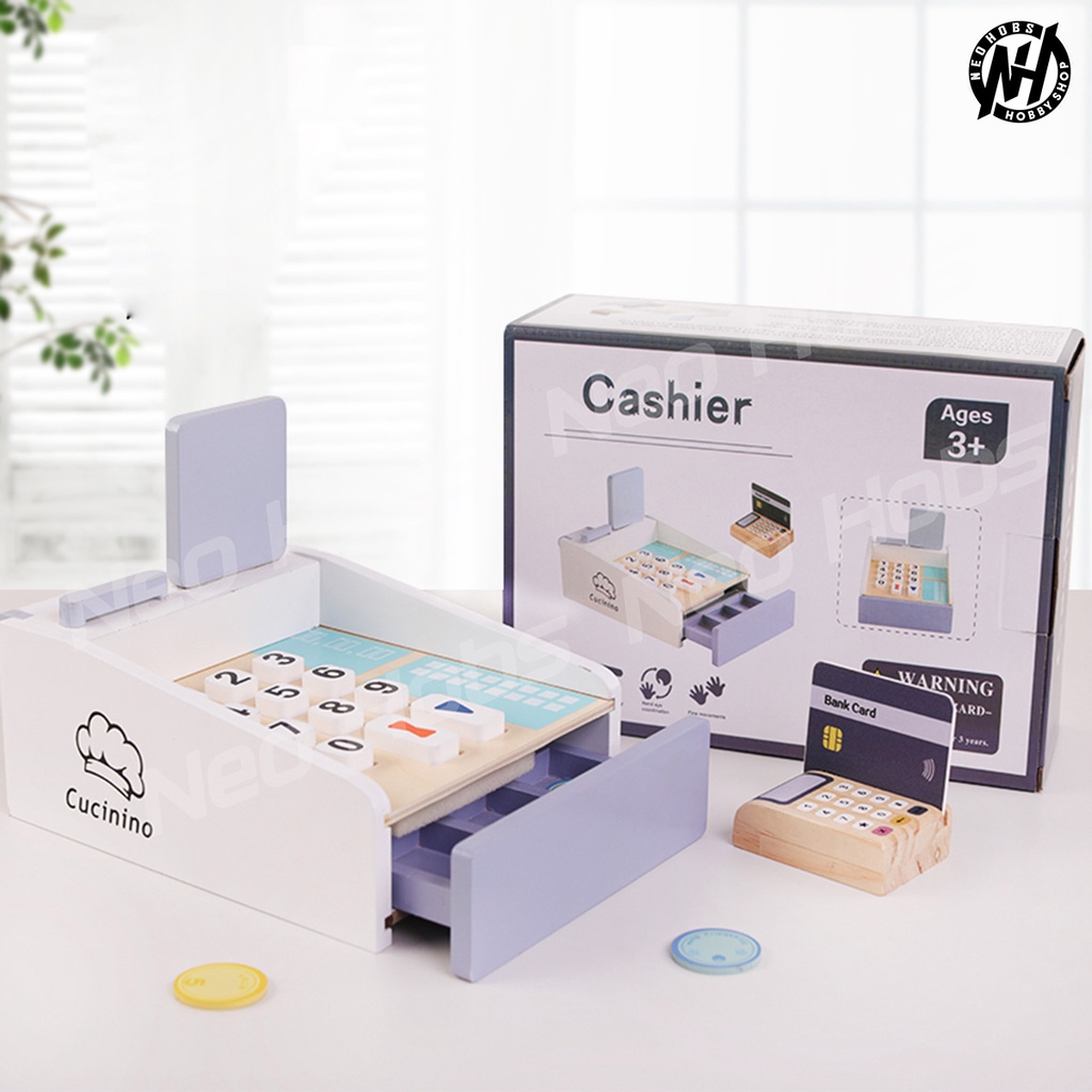 Wooden Cashier Simulation Play Pretend Toys for Kids | Shopee Philippines