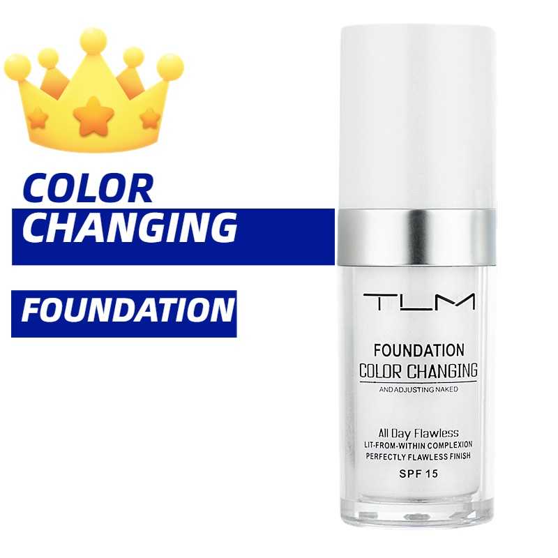 TLM Color Changing Foundation 40ML Liquid Foundation SPF 15 Green White ...