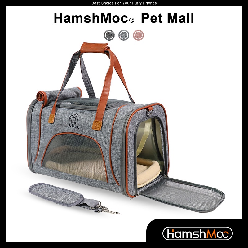 HamshMoc Large Pet Carrier Collapsible Pet Travel Carrier Airline ...