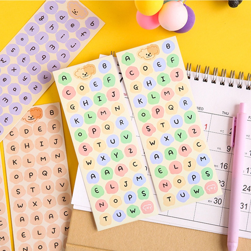 2pcs DIY Cute Cartoon Letter Sticker Alphabet Sticker Korean Style ...