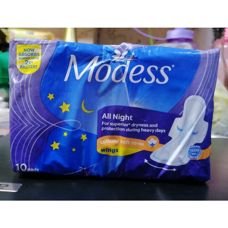 Modess All Night 10pads with Wings | Shopee Philippines