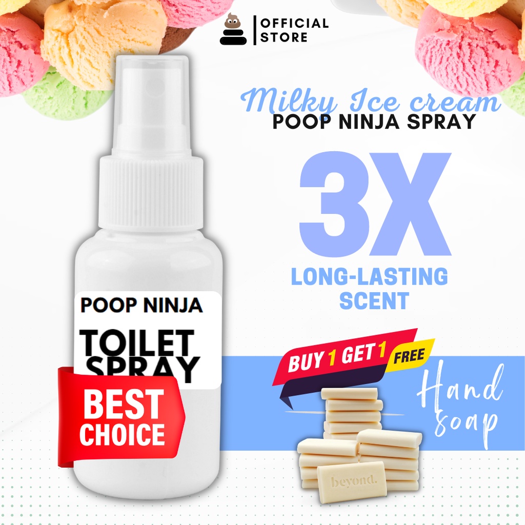 MILKY ICECREAM CANDY Poop Spray Odor Buster Poop Ninja Poo Spray Toilet ...