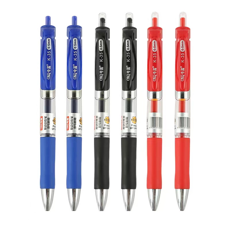 Pen Retractable Ballpen Large Capacity 0.5mm Ball Point Black/Red/Blue ...