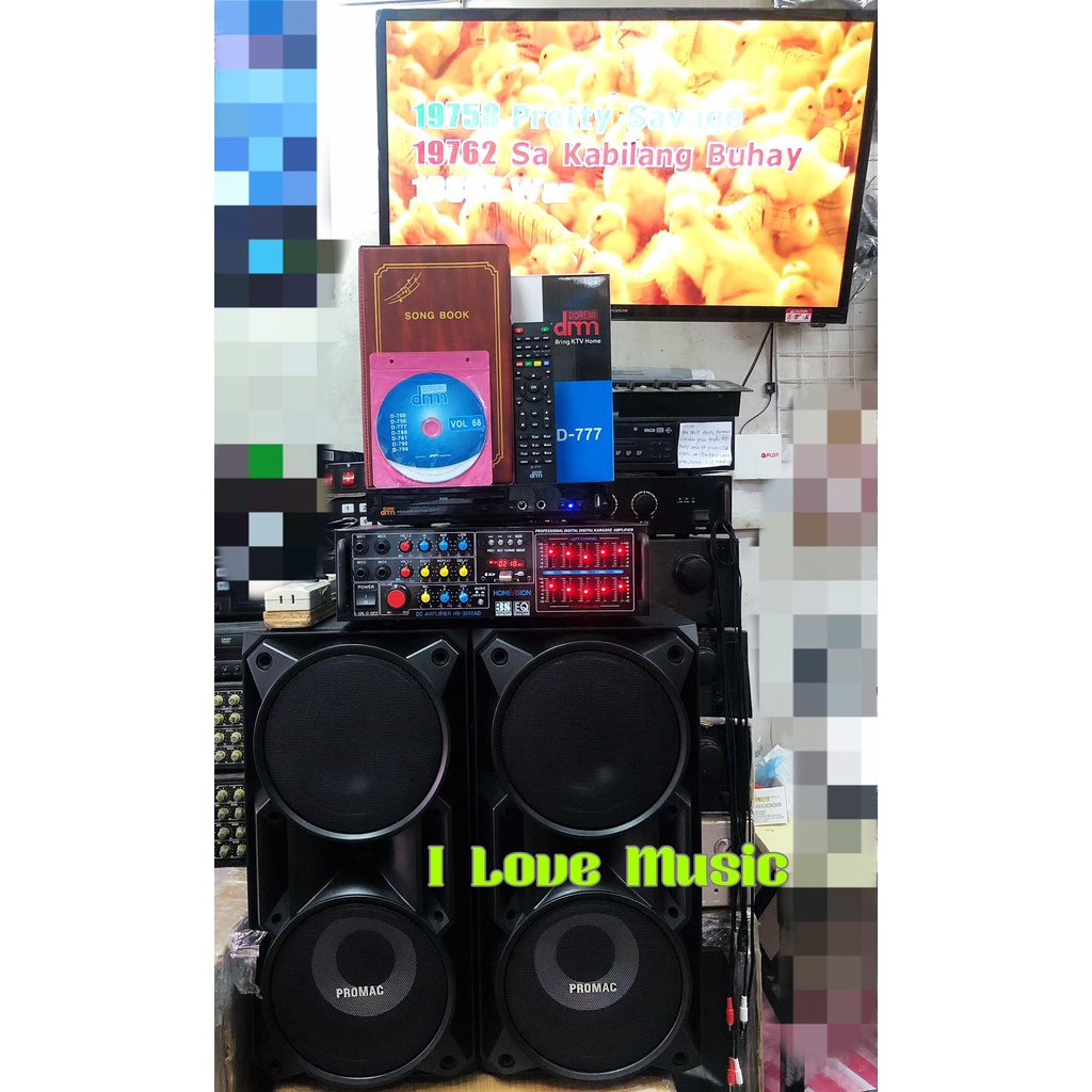 Karaoke set promac amplifier at speaker W/megapro midi 17,000songs ...