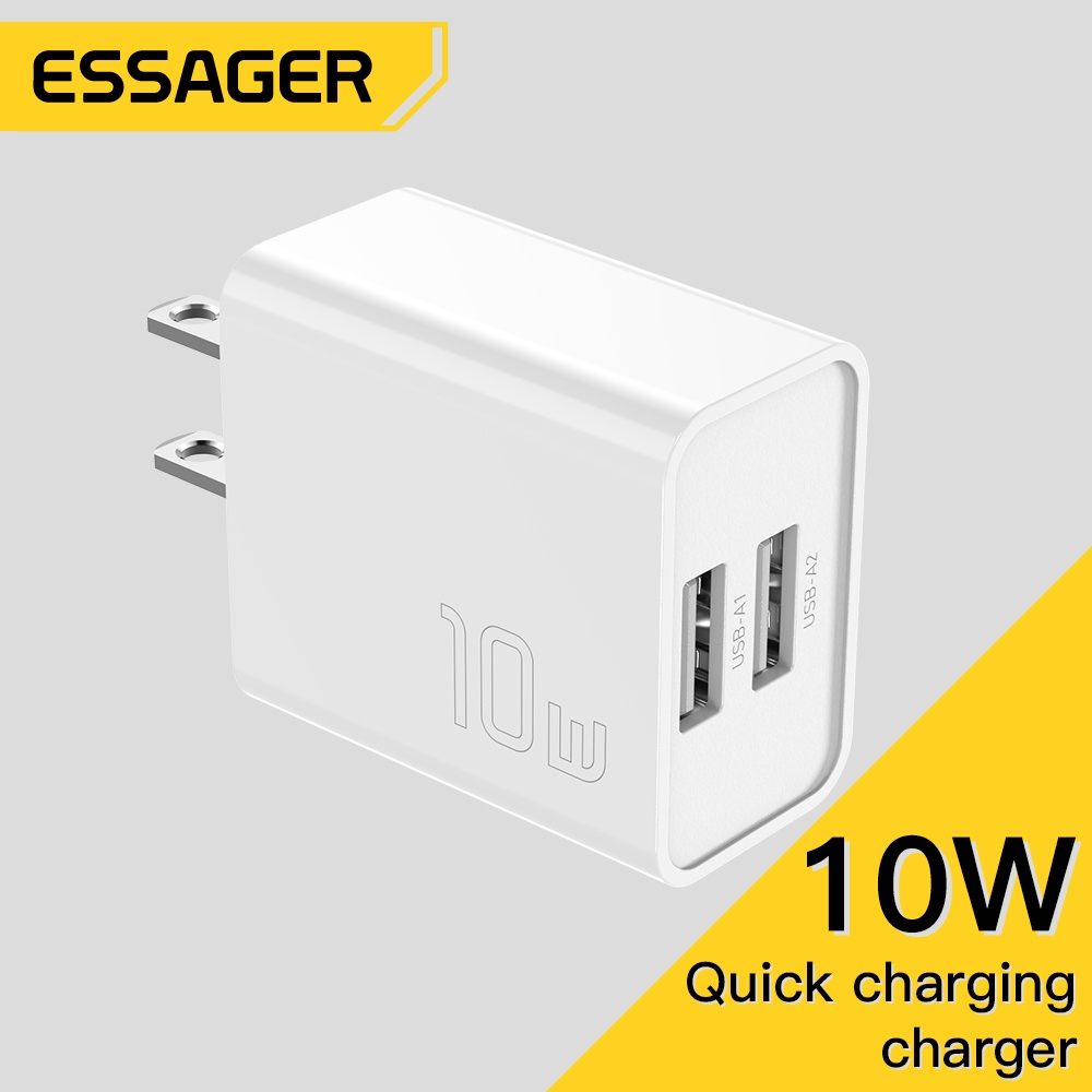 Essager travel charger 5V/2A dual port usb charger plug Android phone ...