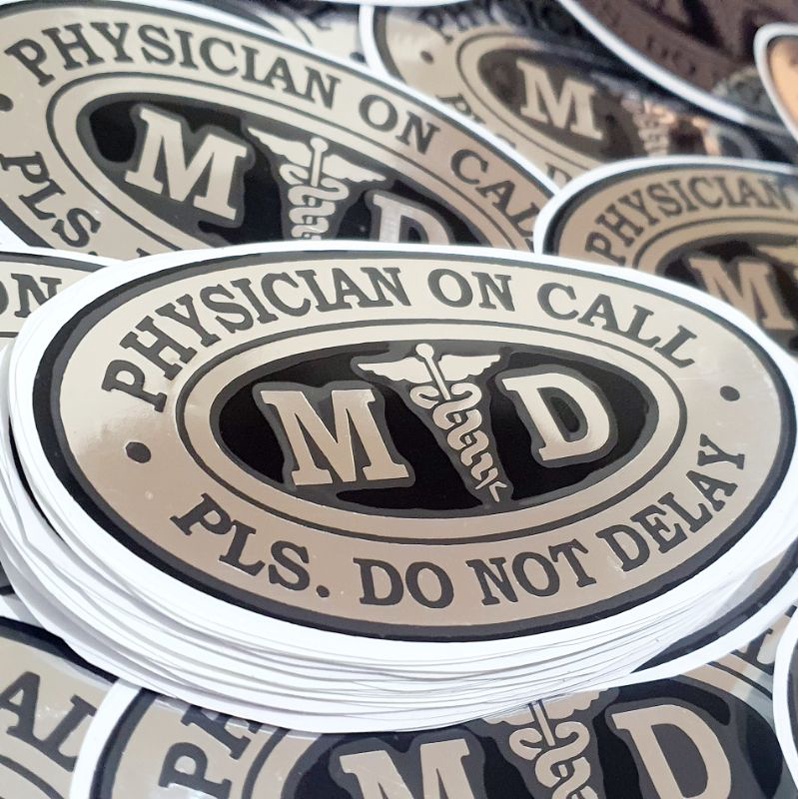Medical Doctor MD Vinyl Decal Sticker - Physician On Call Vinyl Decal ...