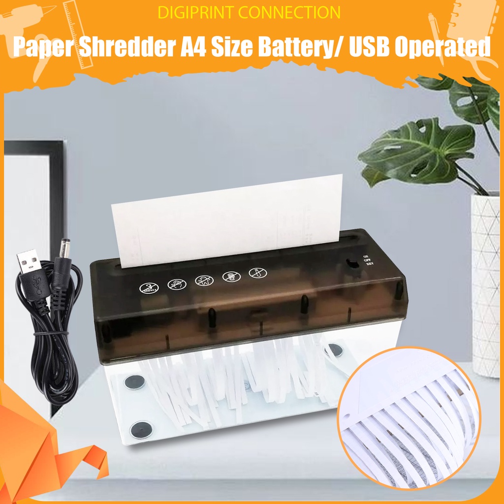 Portable Paper Shredder Battery Operated | USB operated A4 Size ...