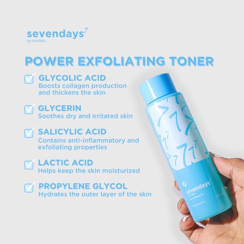SEVEN DAYS EXFOLIATING TONER 120ml by HER SKIN | Shopee Philippines