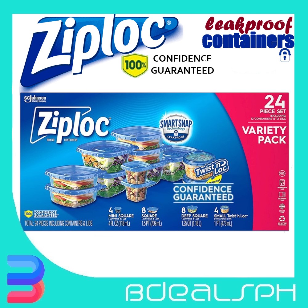 Ziploc Variety Pack / Fresh Start Pack Food Container in Smart Snap ...