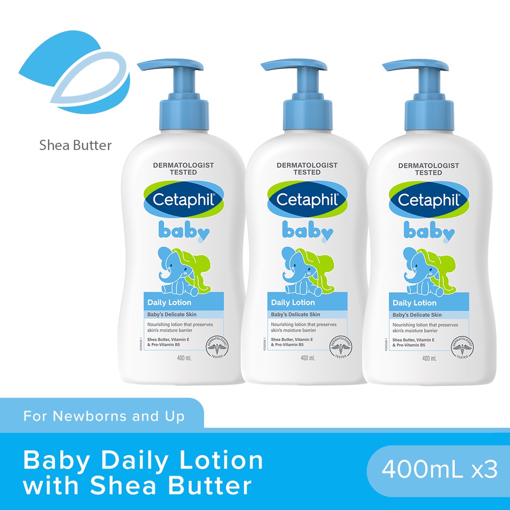 Cetaphil Baby Daily Lotion - 400ml x 3 | Shopee Philippines