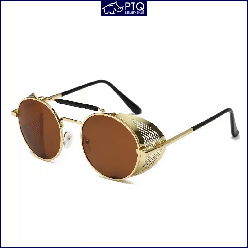 Sun Galasses for Men Vintage Round Women Men Gothic Steam Punk Sun ...