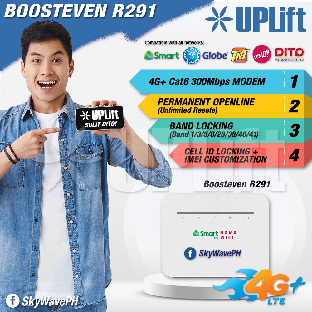 UPLift Openline Smartbro R291 4G+ LTE-Advanced 300Mbps Modem Kit with ...